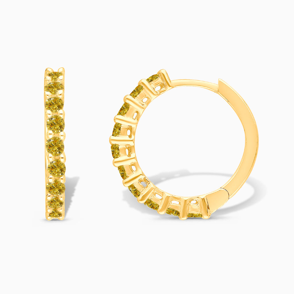 Yellow Diamond Hoops – KALLATI