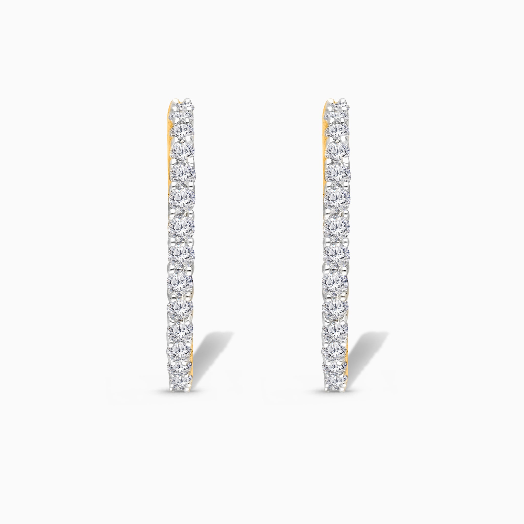 Large White Diamond Hoops
