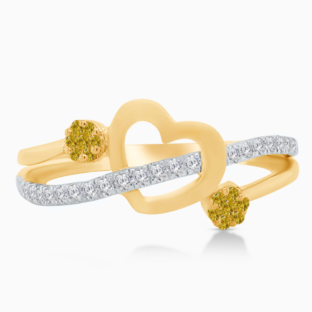 Into Your Heart Yellow and White Diamond Ring – KALLATI