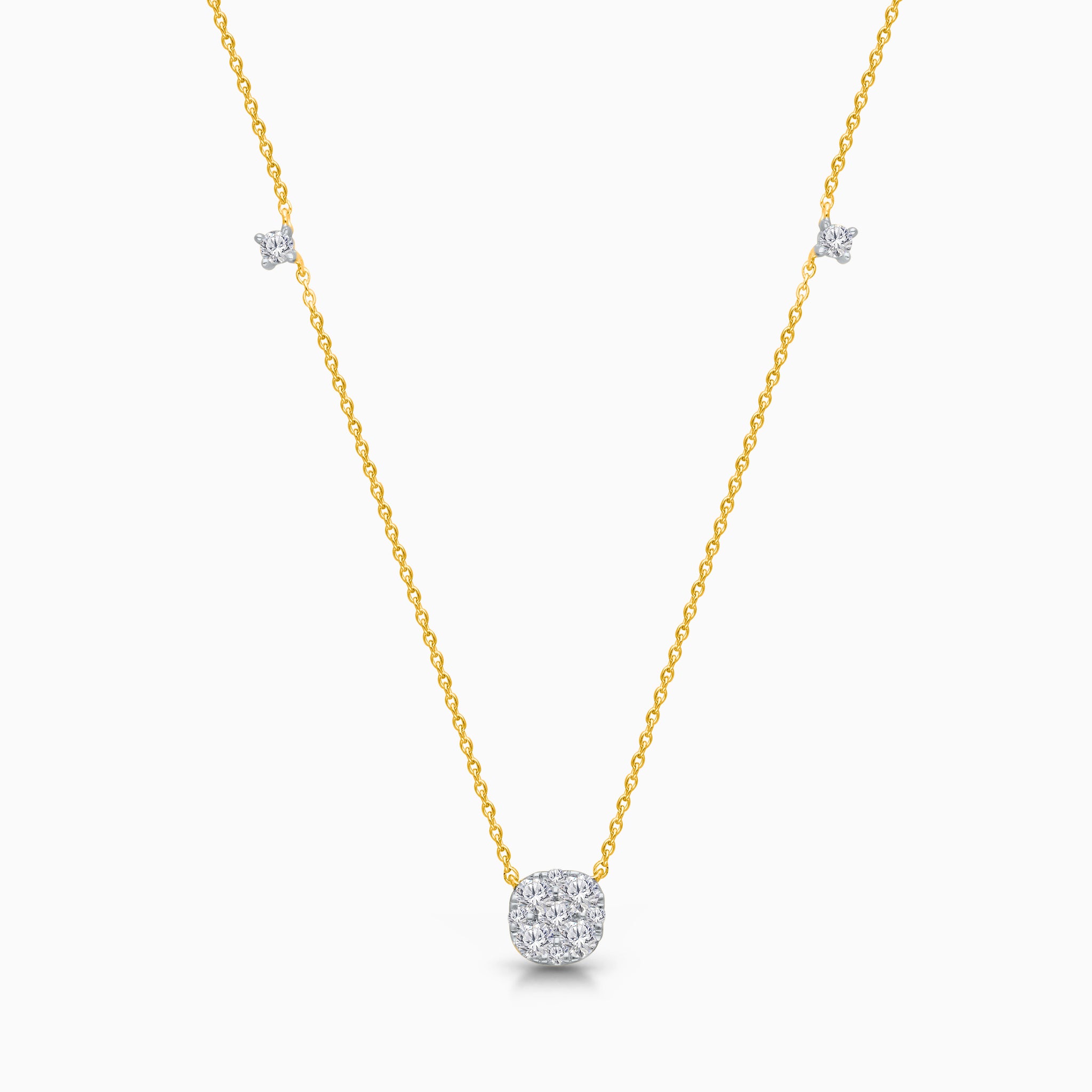 Mosaic Cushion Cut Diamond Necklace