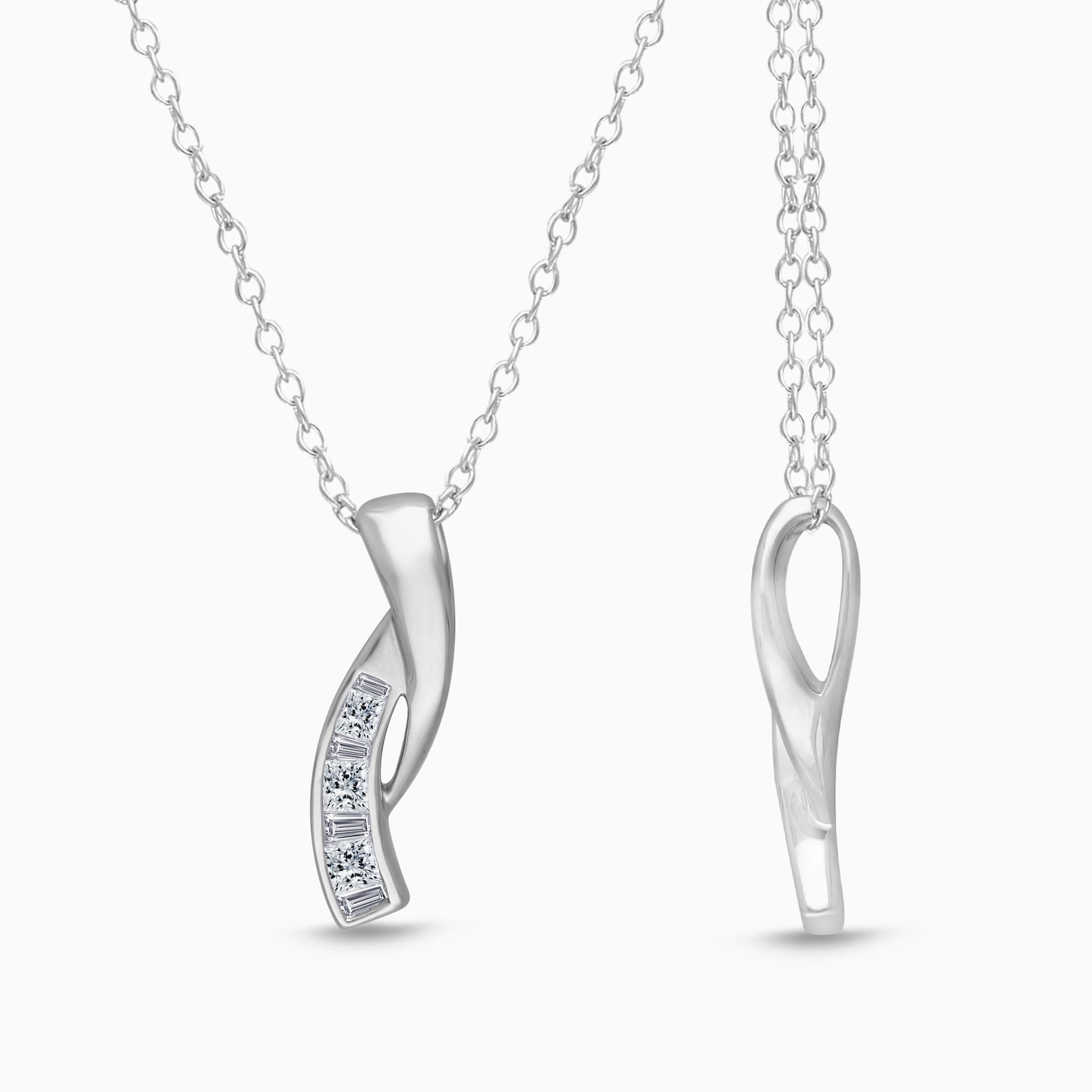 Channel Set Baguette Diamond Pendant