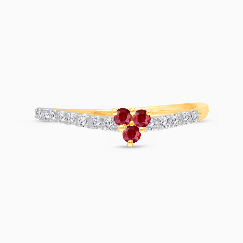 Ruby Diamond Trio Ring – KALLATI