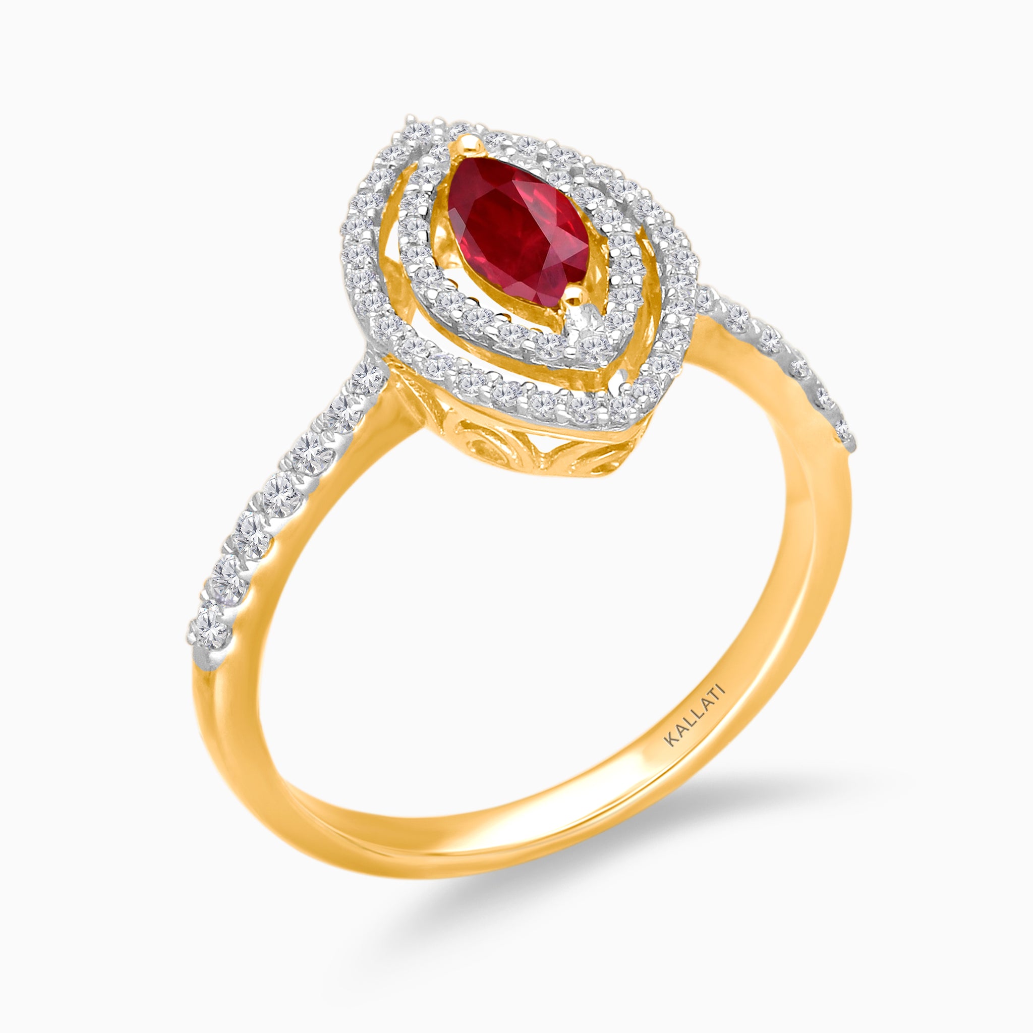 Diamond Marquise Ruby Ring