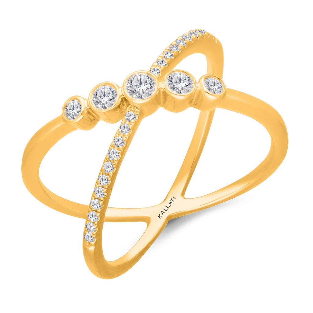 14kt Yellow Gold Eternal Diamond Ring – KALLATI
