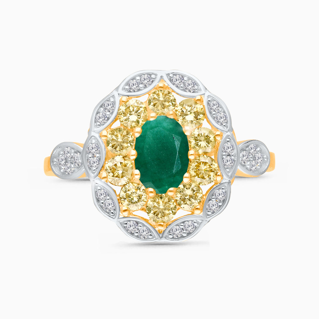 Emerald and Yellow Diamond Ring – KALLATI
