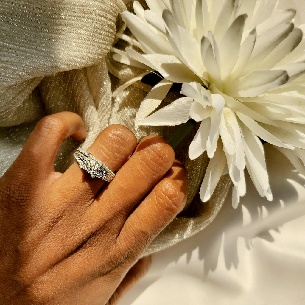 Kallati Eternal Princess Shape Diamond Engagement Ring in 14K White Go ...