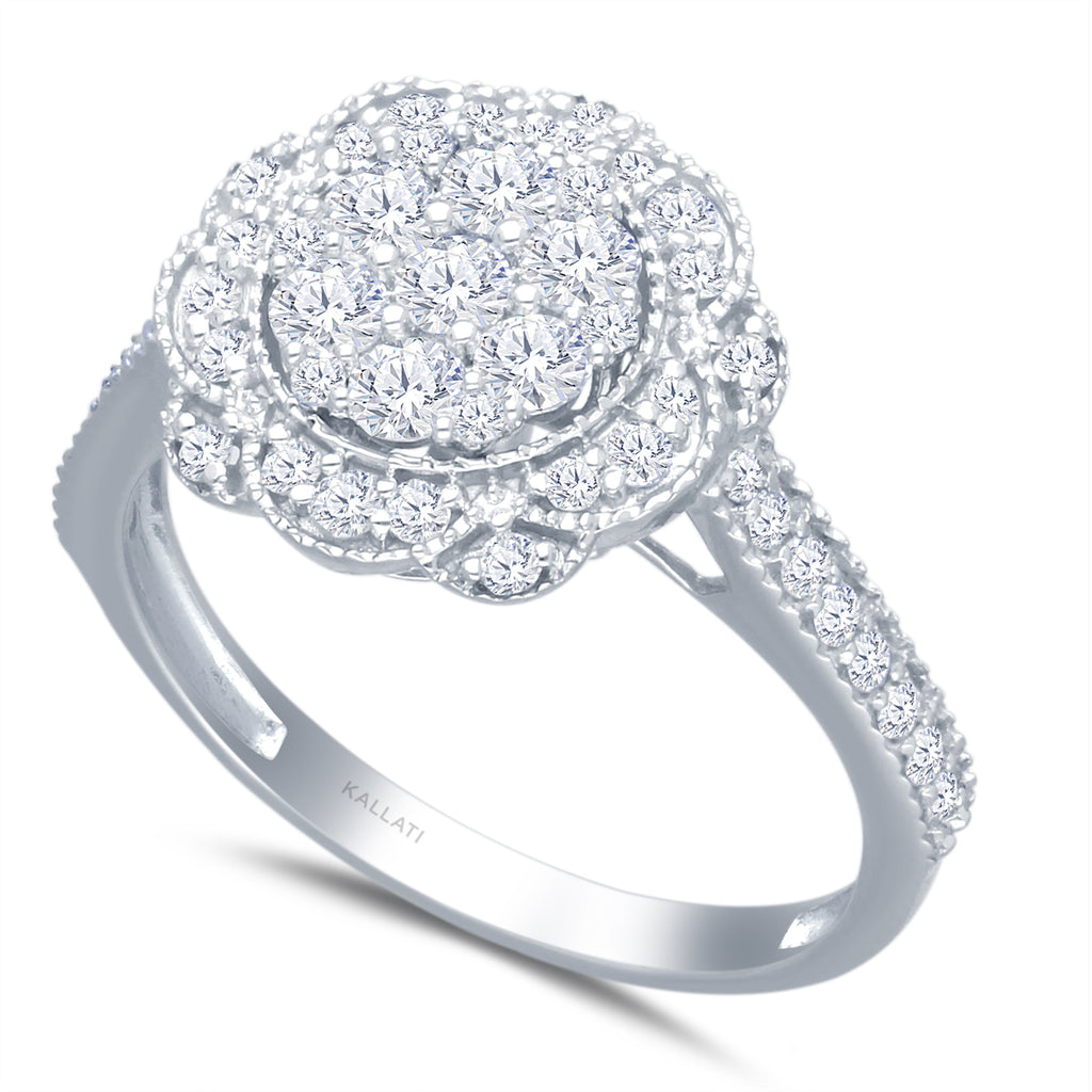 Kallati Eternal Diamond Engagement Ring in 14K White Gold – KALLATI
